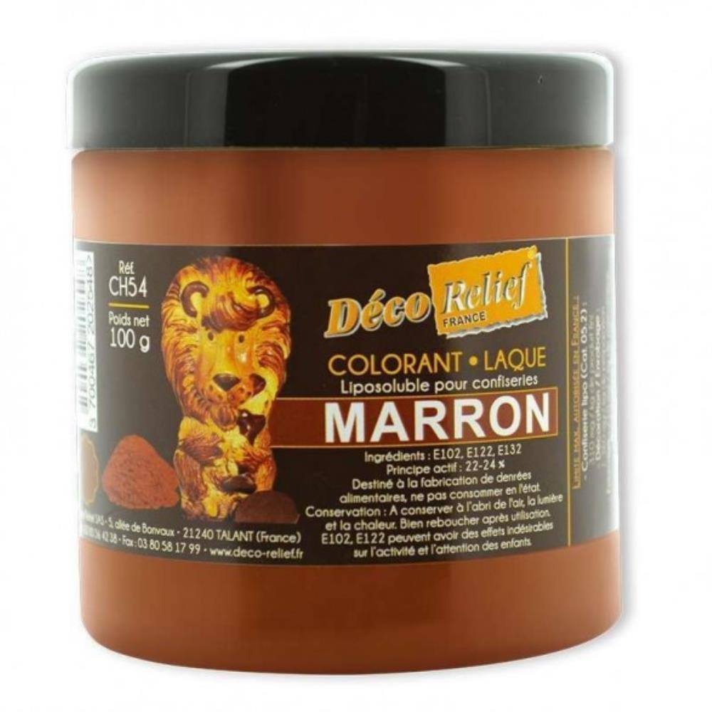 COLORANT LAQUE EN POUDRE POUR CHOCOLAT MARRON100GR CH 54 | Bruyerre